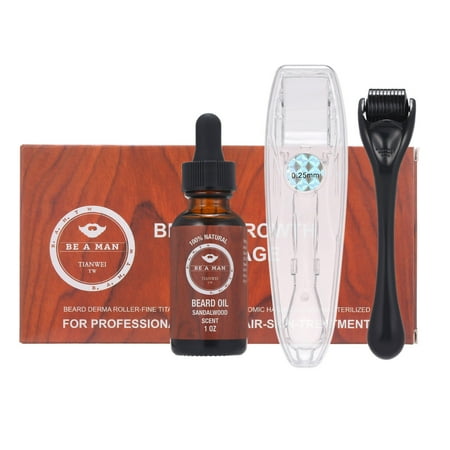 2 Pcs/set Men Beard Growth Kit Beard Roller Beard Oil | Walmart Canada