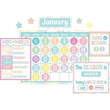 Simply Stylish Tropical Pineapple Calendar Bulletin Board Set, 92 ...