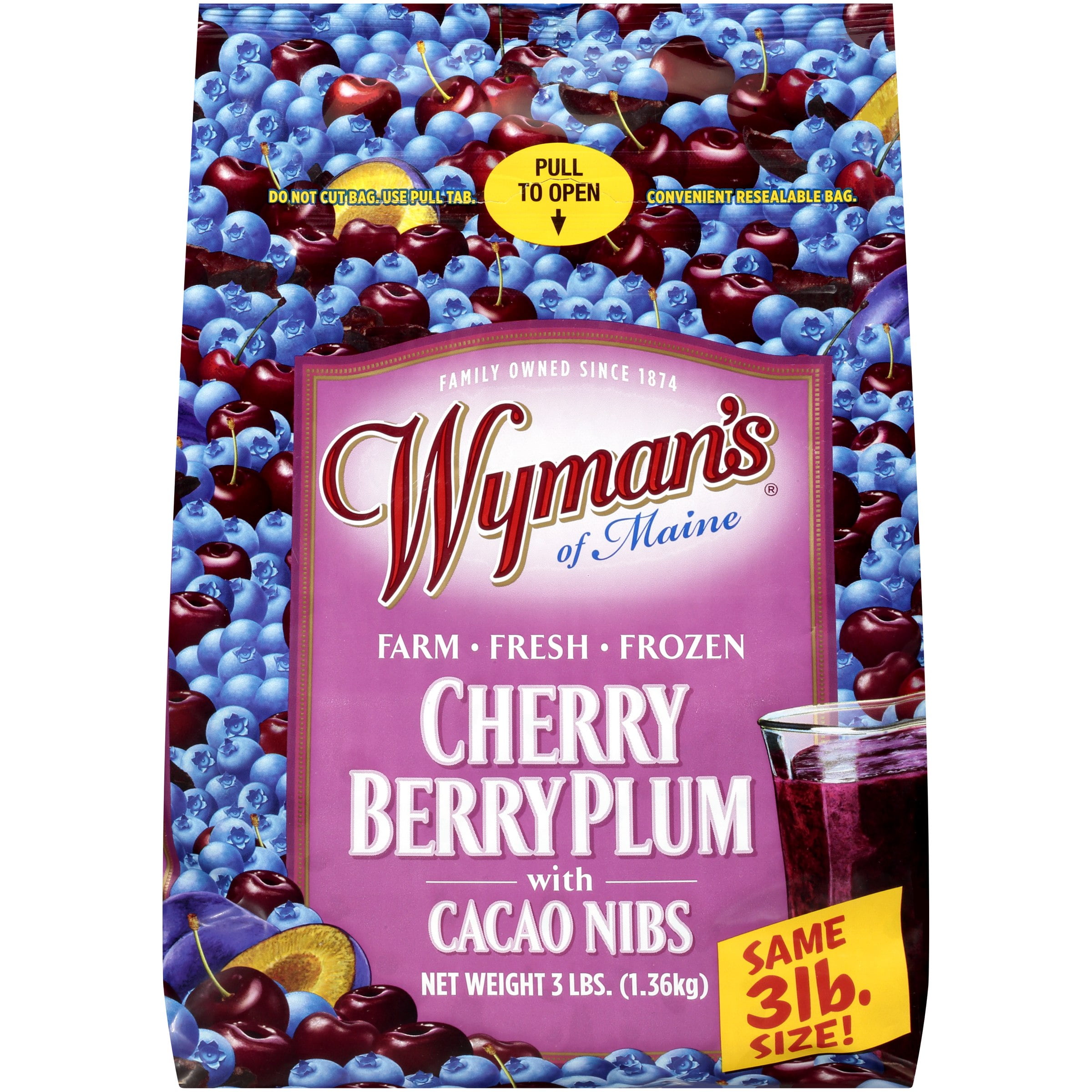 Wyman's of Maine® Cherry Berry Plum with Cacao Nibs Frozen Fruit 3 lb. Bag – Walmart Inventory ...
