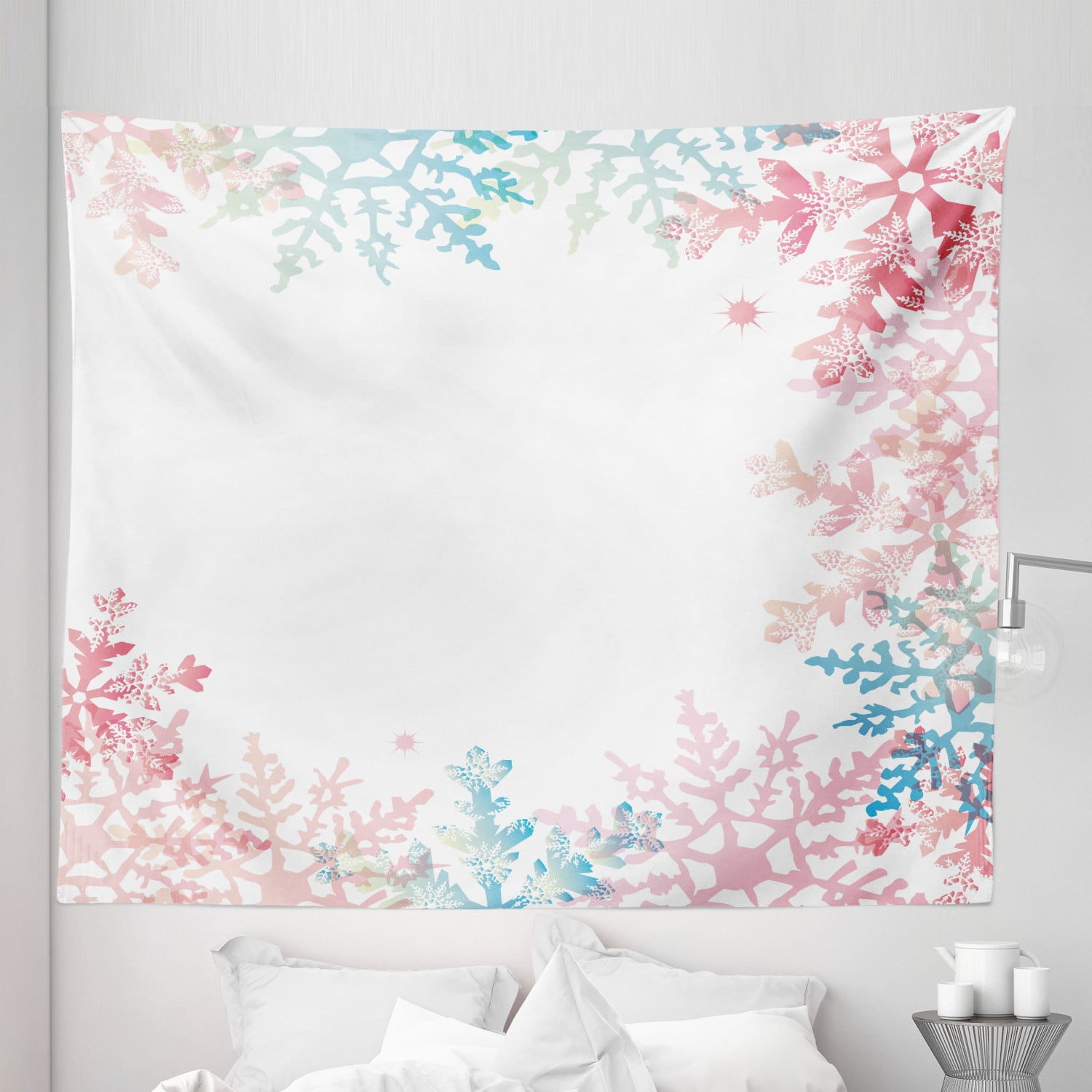 Winter Tapestry, Abstract Winter Inspired Snowflake Design with Soft ...