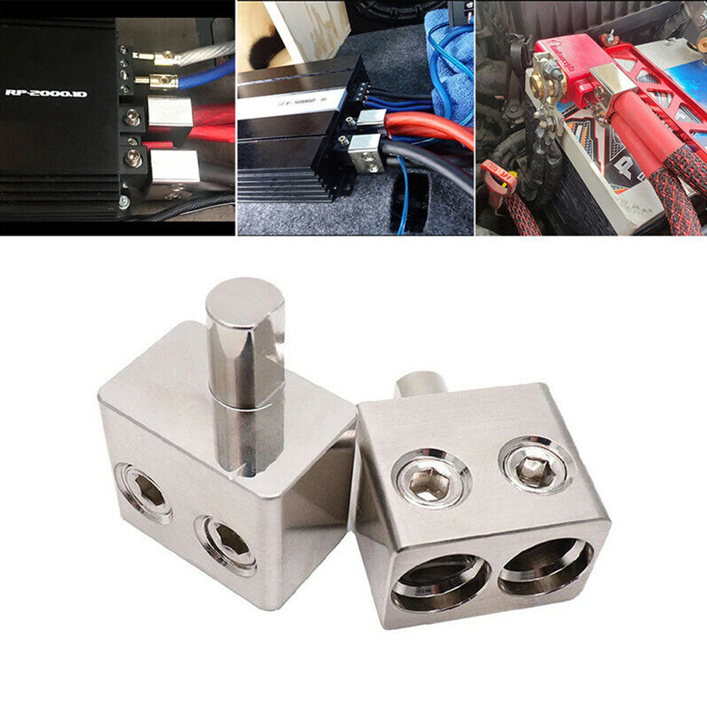 2Pcs Dual 1/0 Gauge To 1/0 Gauge Amp Input Reducers Line Plug Car Audio ...
