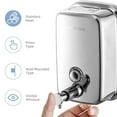 Interhasa 17 oz 500ml Wall-Mounted Stainless Steel Sliver Commercial ...