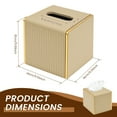Austok Tissue Box Cover PU Tissue Box Holder with Metal Wrapped Edge ...