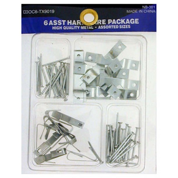 Wall Mounting Nail and Bracket Assortment - HW-89019-86 - Walmart.com ...