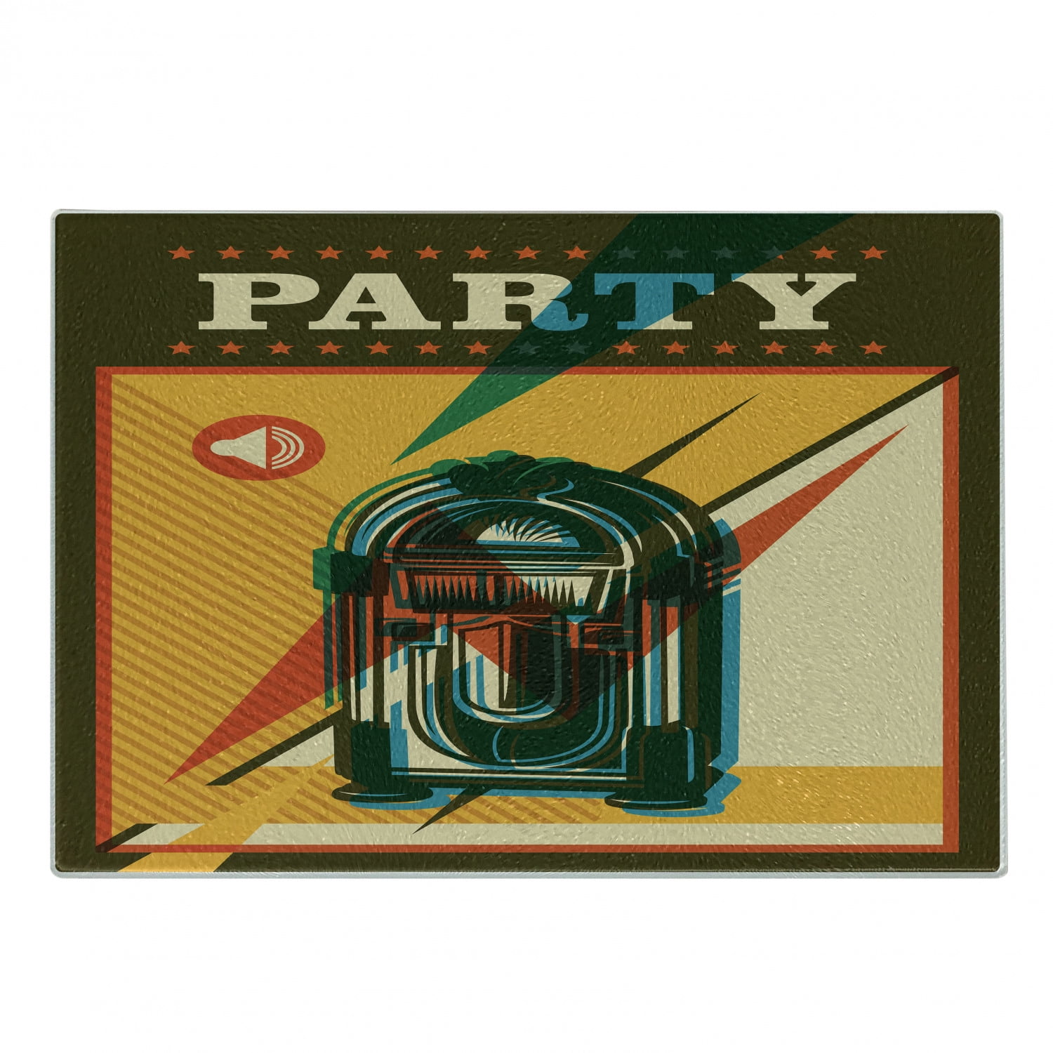 Jukebox Cutting Board, Digital Retro Print Party Themed Old Antique ...