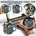V6 V8 Engines Stainless Steel Cup, V6 & V8 Engine Coffee Mug, Creative ...
