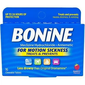 Bonine Max Strength Motion Sickness & Nausea Relief, Chewable Tablets ...