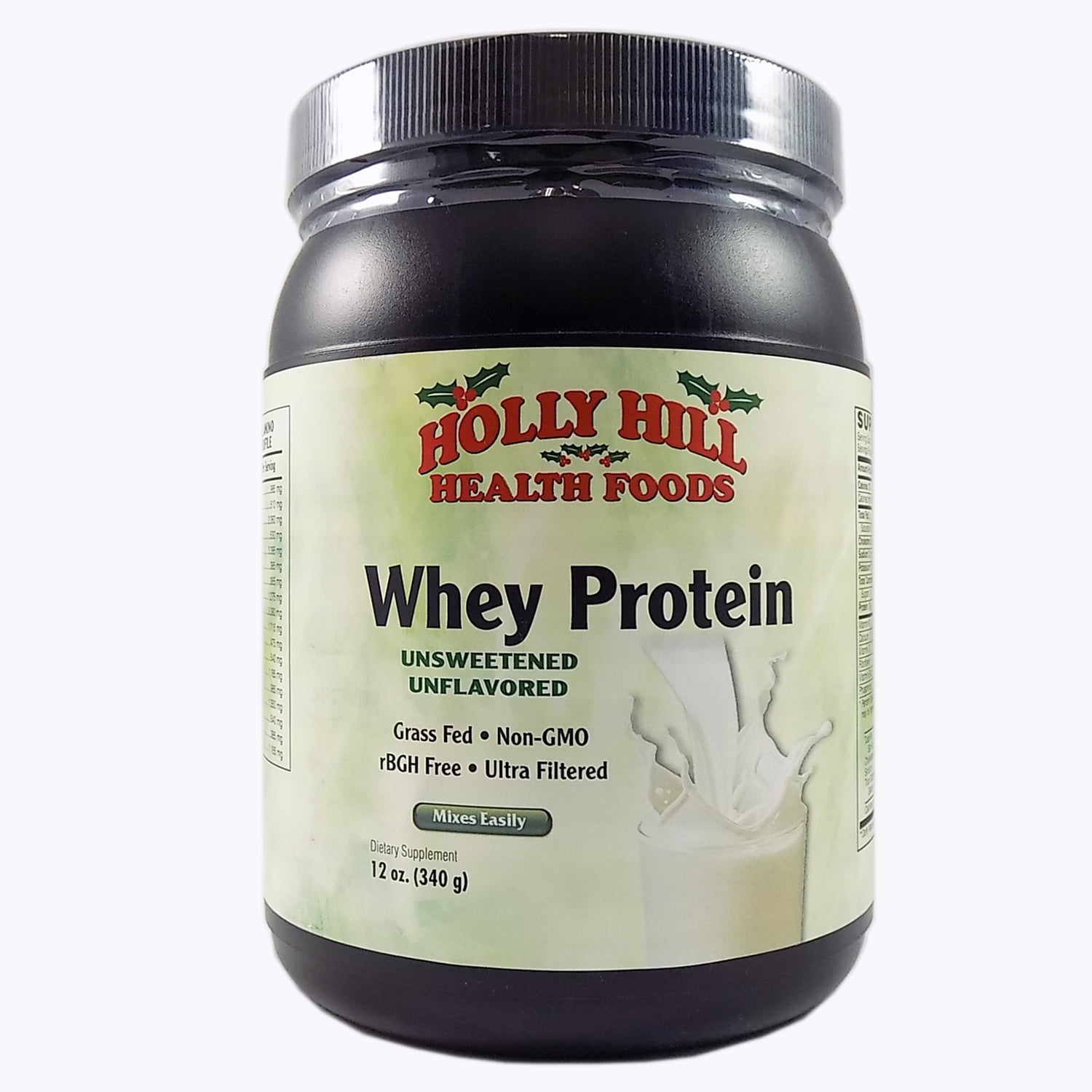 Holly Hill Health Foods, Whey Protein, Unsweetened Unflavored, 12 ...
