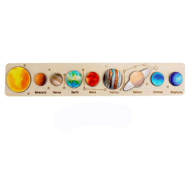 Wooden Educational Game Montessori Preschool Panel Matching Planets ...