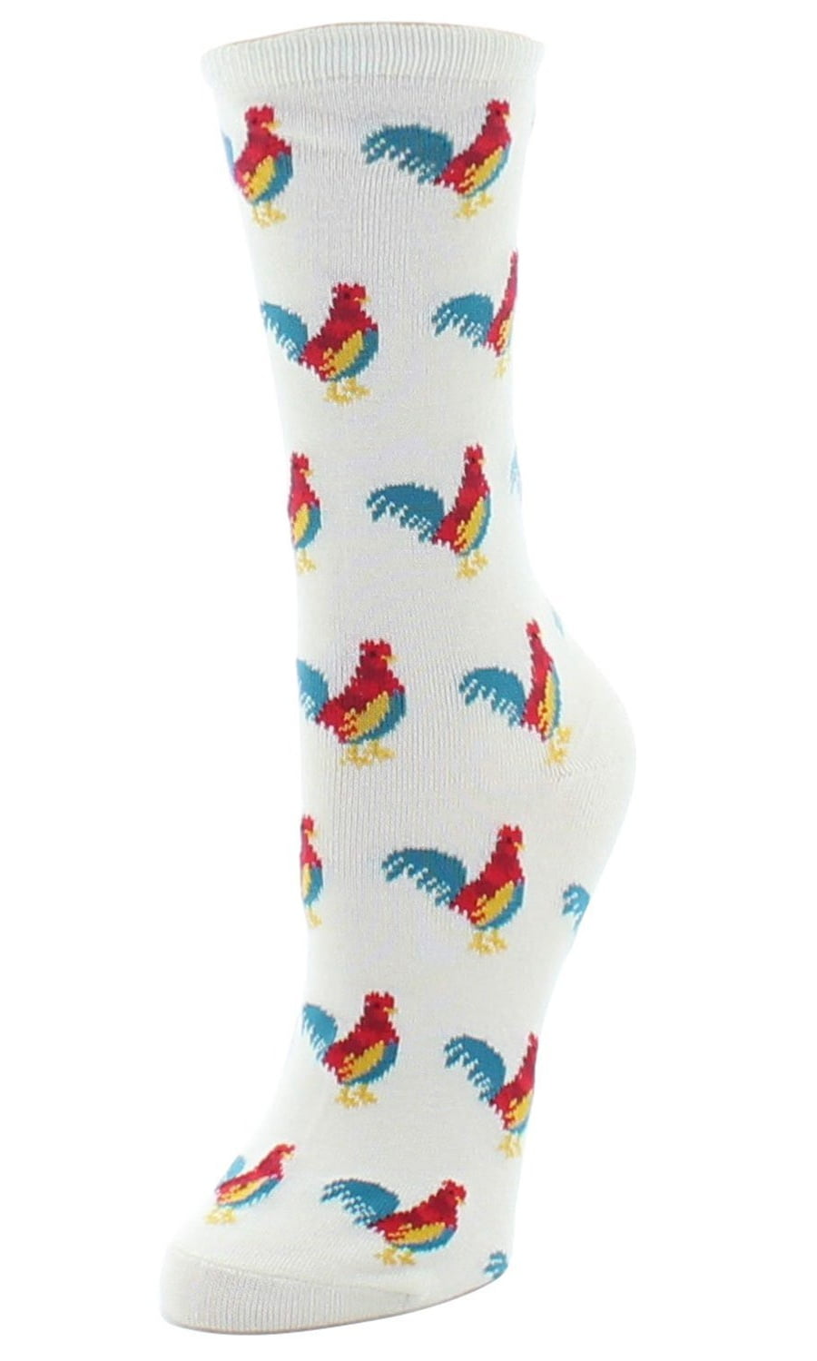 MeMoi Early Bird Rooster Bamboo Blend Crew Novelty Socks - Womens ...