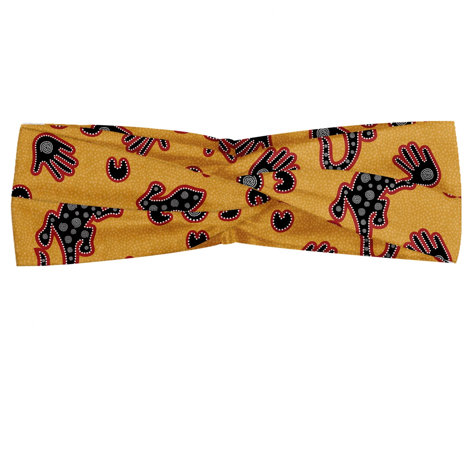 Tribal Headband, Aboriginal Style Inspired Layout of Hands and Reptiles ...