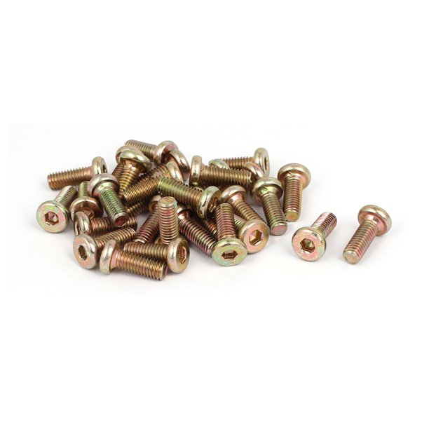 Uxcell M6 x 15mm Fully Thread Hex Socket Drive Flat Head Screws Bolts ...