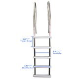 Aqua Select Hi-Rise Reverse Bend Stainless Steel in-Pool Ladder with ...