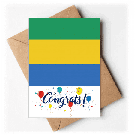 Gabon National Flag Africa Country Wedding Cards Congratulations ...