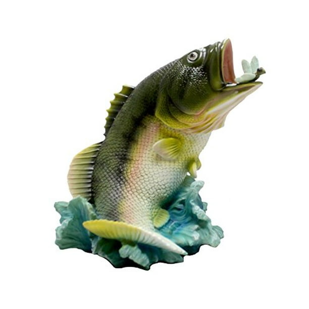 13" Tall Bass Fish Figurine Statue By DWK | Fishing or Cabin and Lodge ...