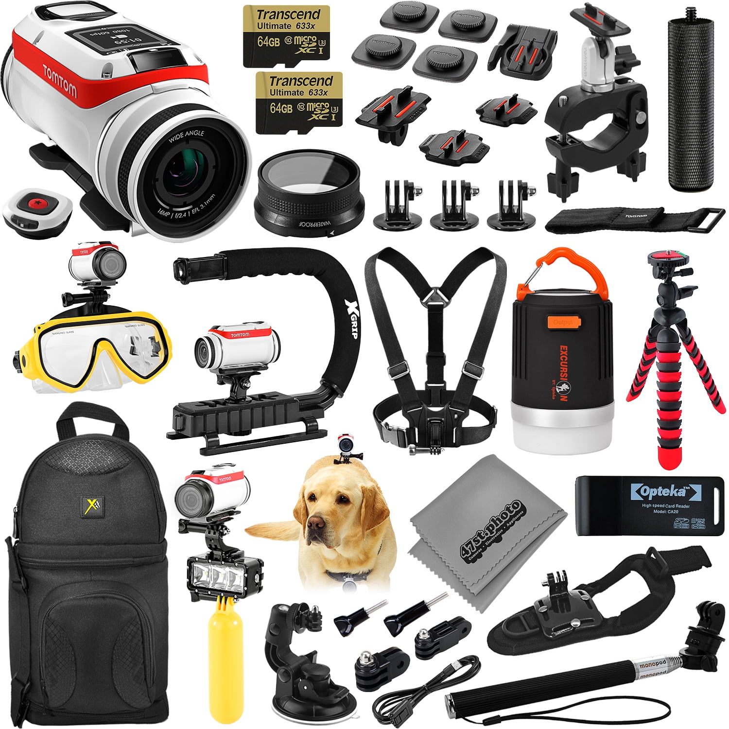 TomTom Bandit 4K GPS 128GB Action Camera Ultimate Accessory Kit w ...