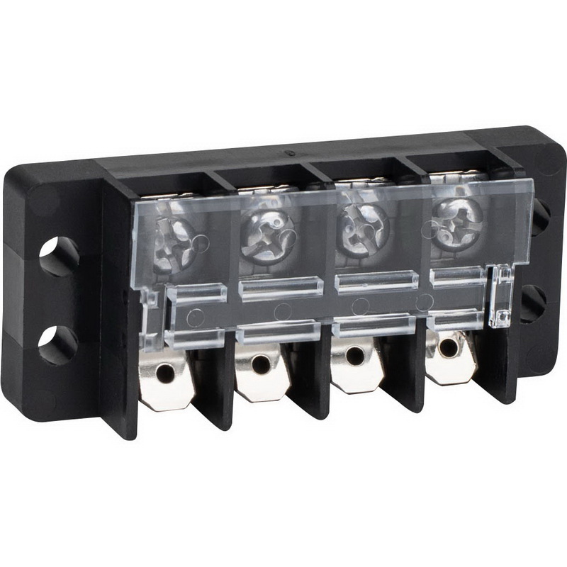 NTE Terminal Strip 4-Pole 20A Half Screws and Half Male Quick ...