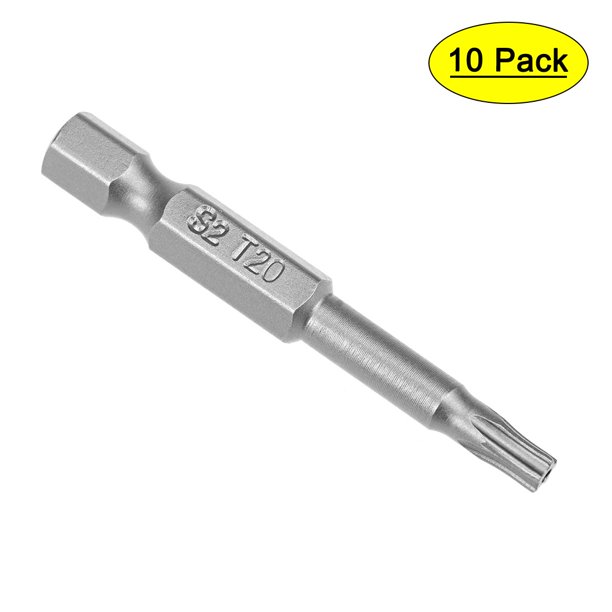 10pcs 50mm 1/4" Hex Shank T20 Magnetic Star Security Head Screwdriver ...
