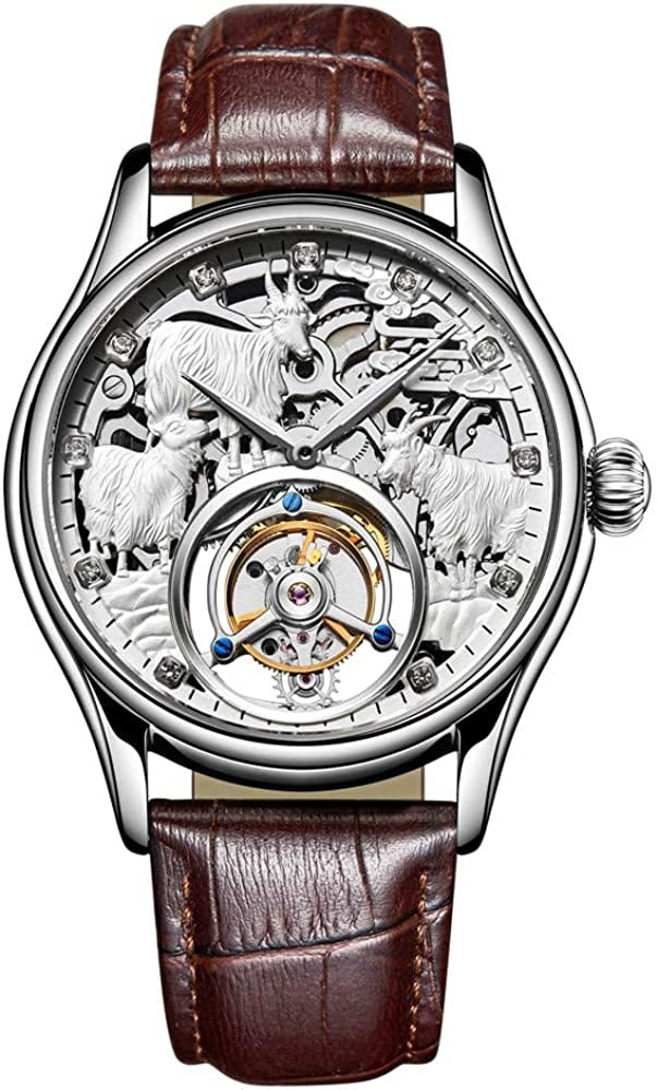 AESOP Tourbillon Mechanical Hand-Wind Wristwatch Men Sapphire Luminous ...