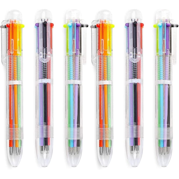 6 Pack 0.5mm 6-in-1 Multicolor Ballpoint Pen 6 Colors Retractable ...