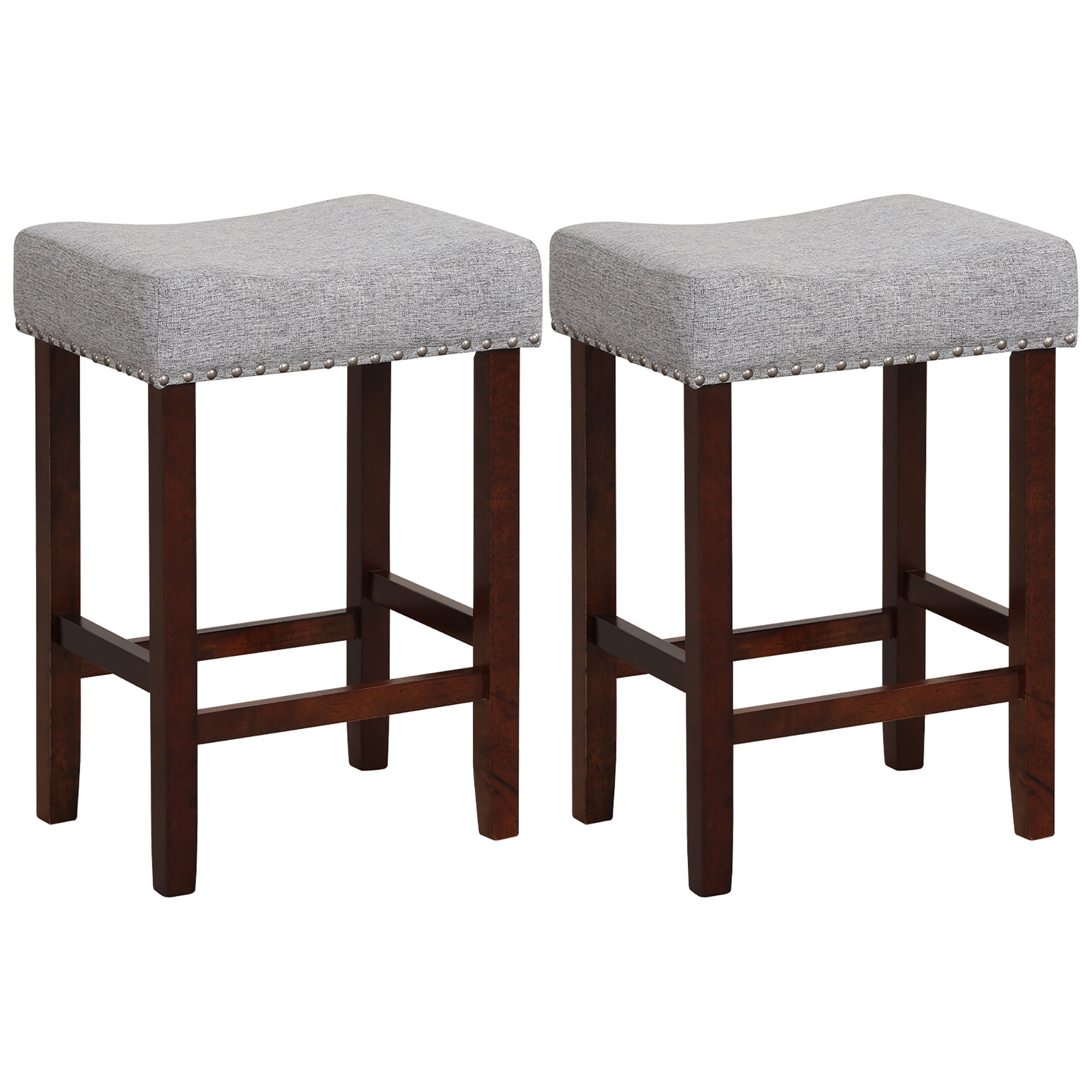 Click here for Costway Set Of 2 Bar Stools Counter Height Saddle... prices