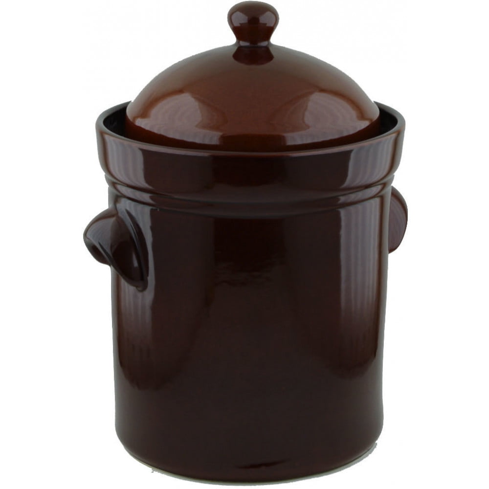 Stoneware Fermenting Crock Pot 20L (5.5 gal) Polmedia Brown Theme Hand ...