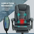 Vinsetto 7 Point Vibrating Massage Office Chair With Reclining Back Blue