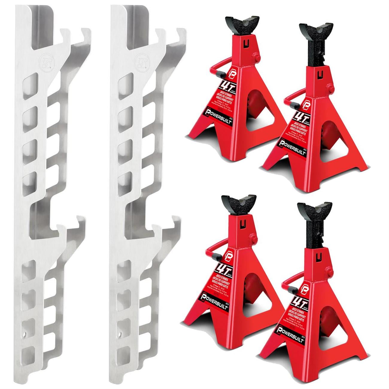 Jack Stand Storage Rack Wall Mount and 4-Ton Jack Stands Kit - Walmart.com