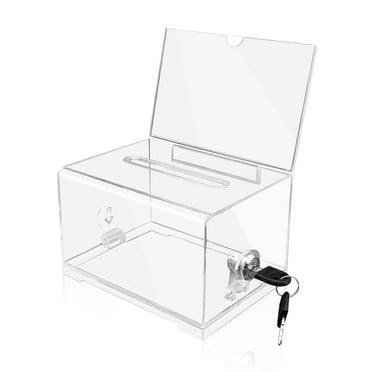Clear-Ad - Acrylic Donation, Ballot, Raffle or Suggestion Box with Lock ...