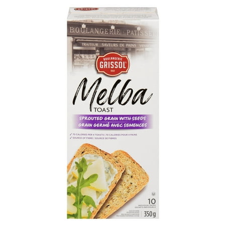 Boulangerie Grissol Melba Toast Sprouted Grain with Seeds, Dare, Pack ...