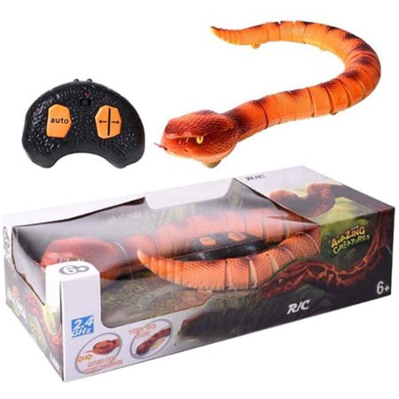 HTCM Infrared Remote Control Snake Toy Simulation Rubber Snake Scary ...