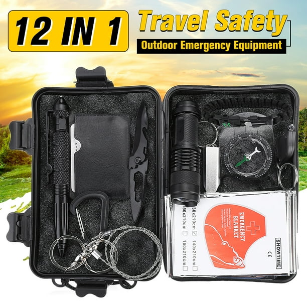 12 in 1 Outdoor SOS Survival Kit Multi-Purpose Emergency Equipment ...