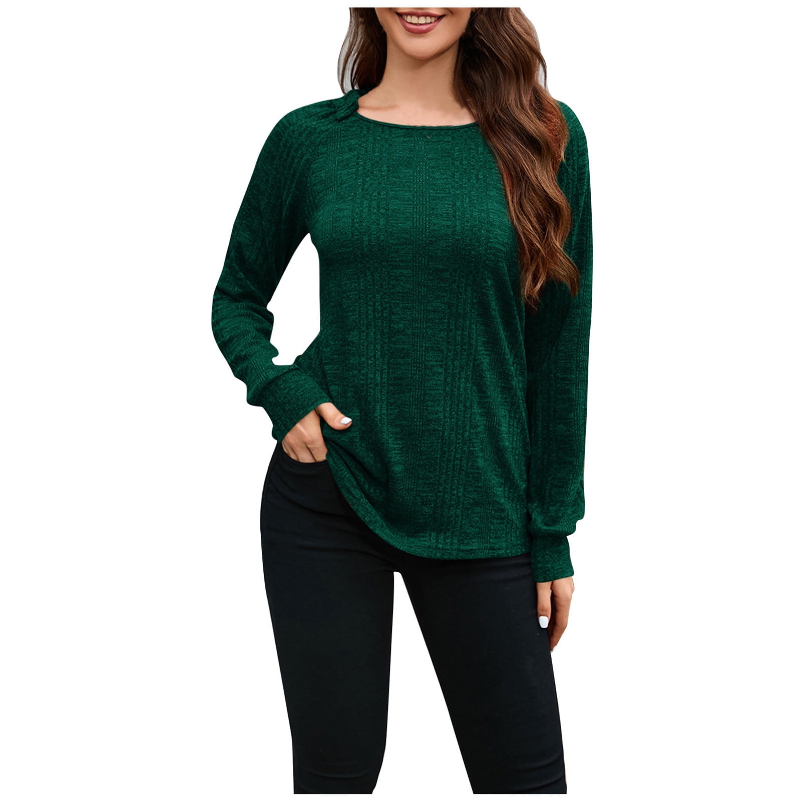 Click here for Aherbiu Womens Long Sleeve Tops Crewneck Knitted G... prices