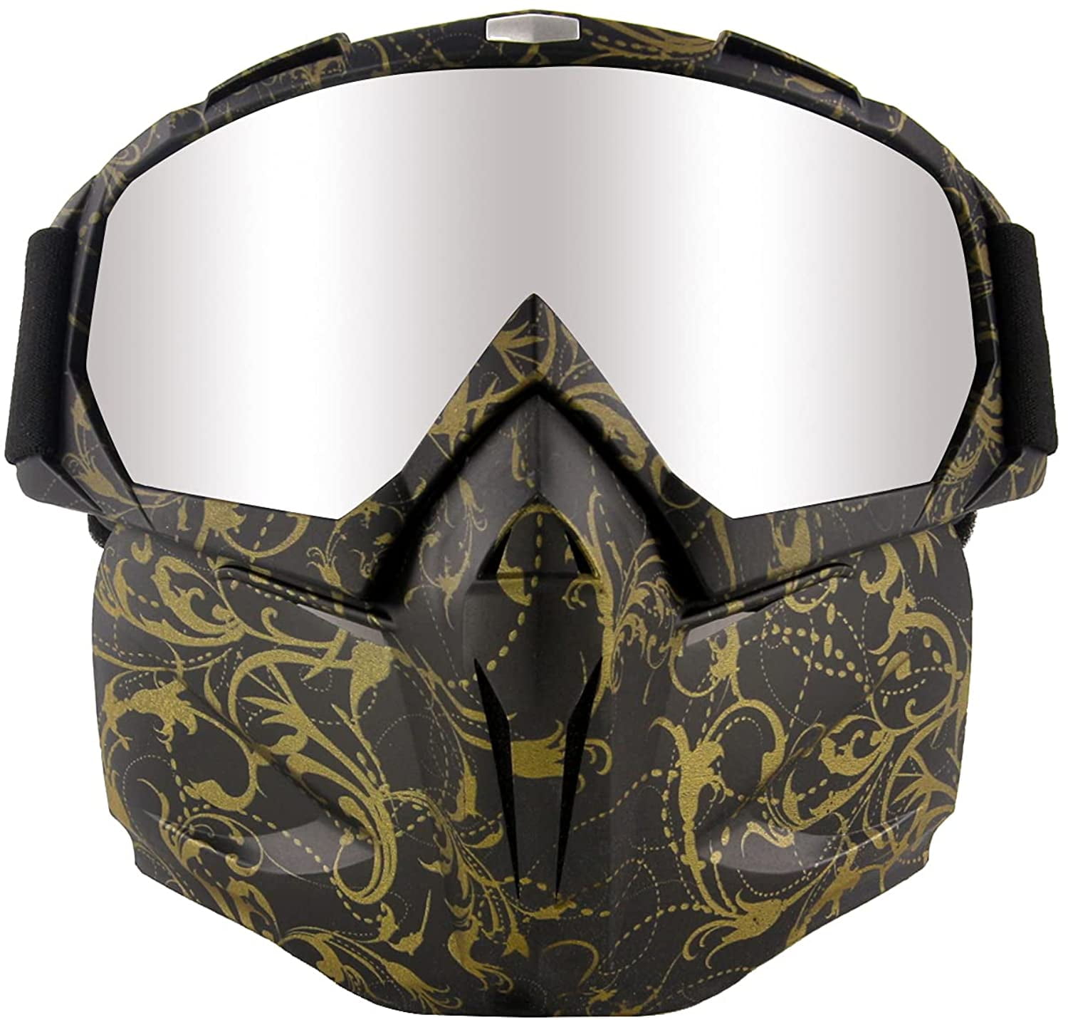 Tactical Mask Retro Motorcycle Goggles with Removable Face Mask Safety ...