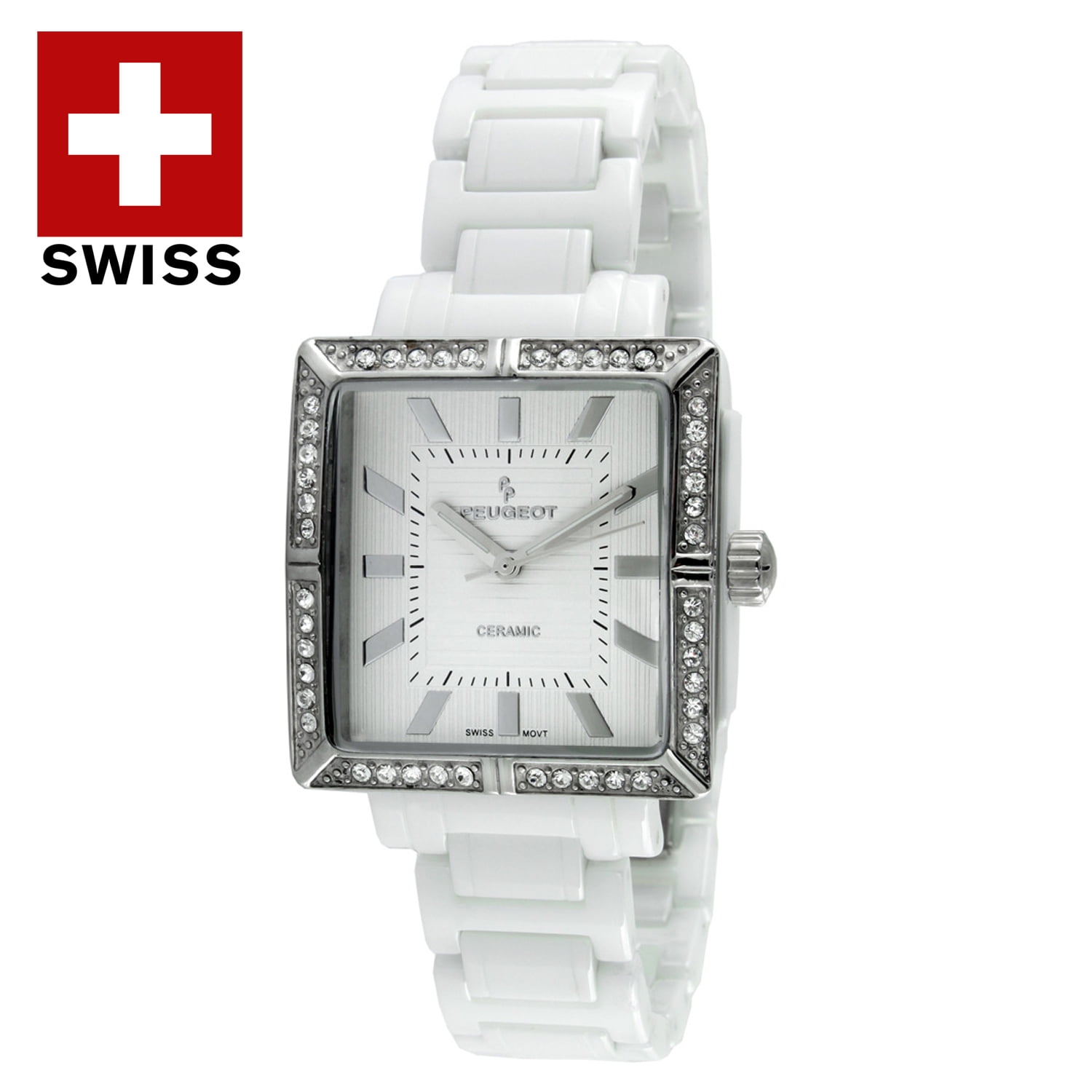 White Ceramic Watches Swarovski Crystals