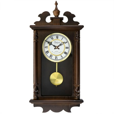 Bedford Clock Collection Noah 22 inch Chestnut Brown Wood Chiming ...