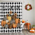 Bathroom Shower Curtain Fall Leopard Pumpkin Sunflower Waterproof ...