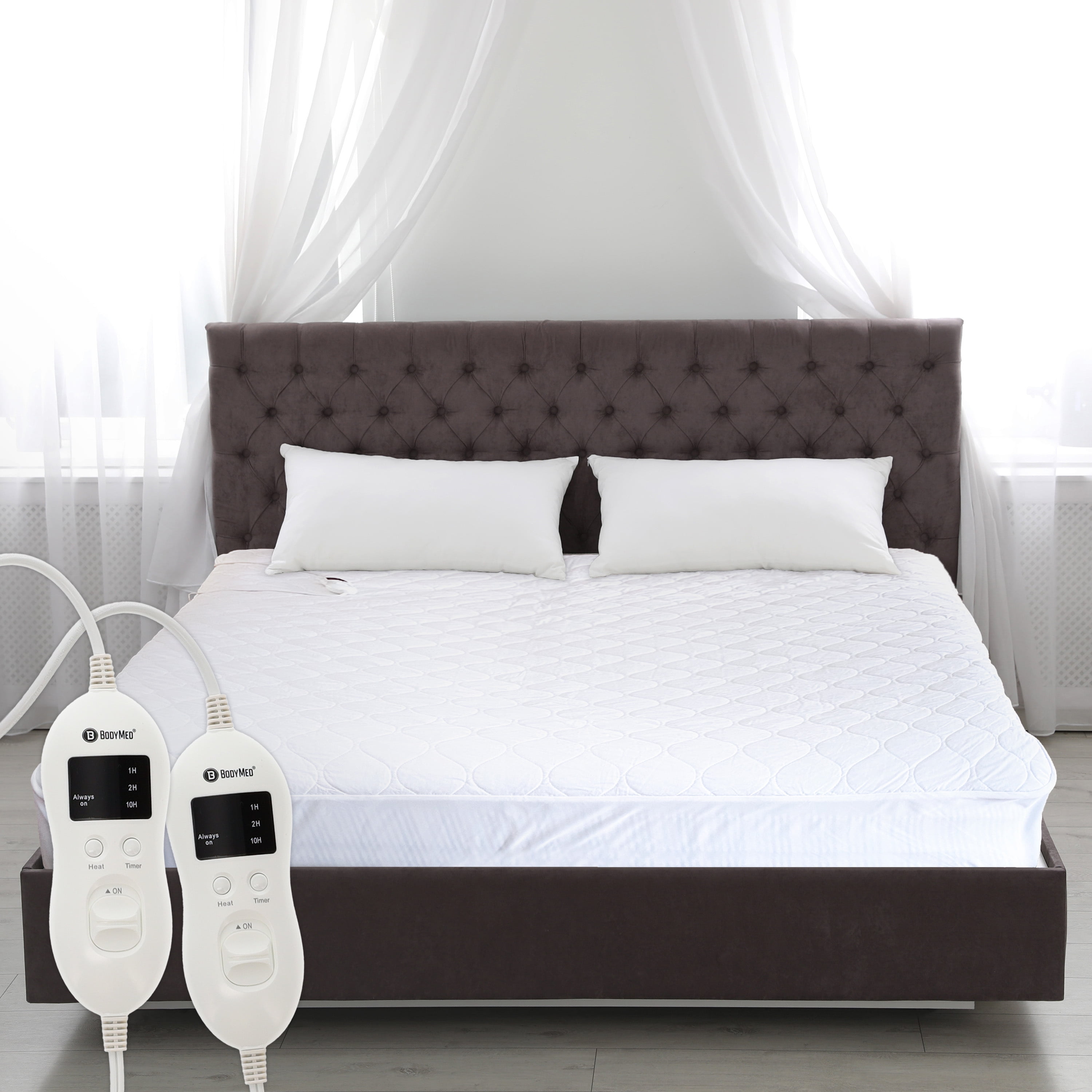 BodyMed Heated Mattress Pad with Skirt, Queen, 60 in. x 80 in. – Fitted ...