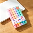 6 Color Highlighter Pens Set Chisel Tip Fluorescent Markers Smooth ...