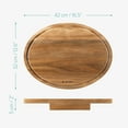 Navaris Corner Countertop Cutting Board - 12.6" x 16.5" Acacia Wood ...