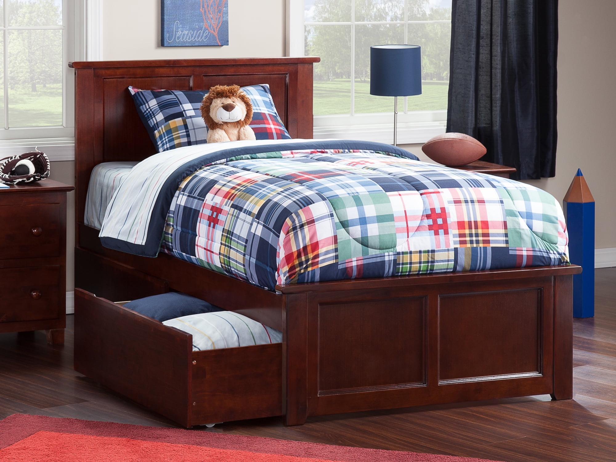 Madison Platform Bed with Matching Foot Board with 2 Urban Bed Drawers ...
