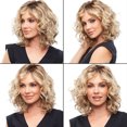 ZPAQI Women Fashion Short Blonde Curly Wigs Side Part Wavy Hair ...