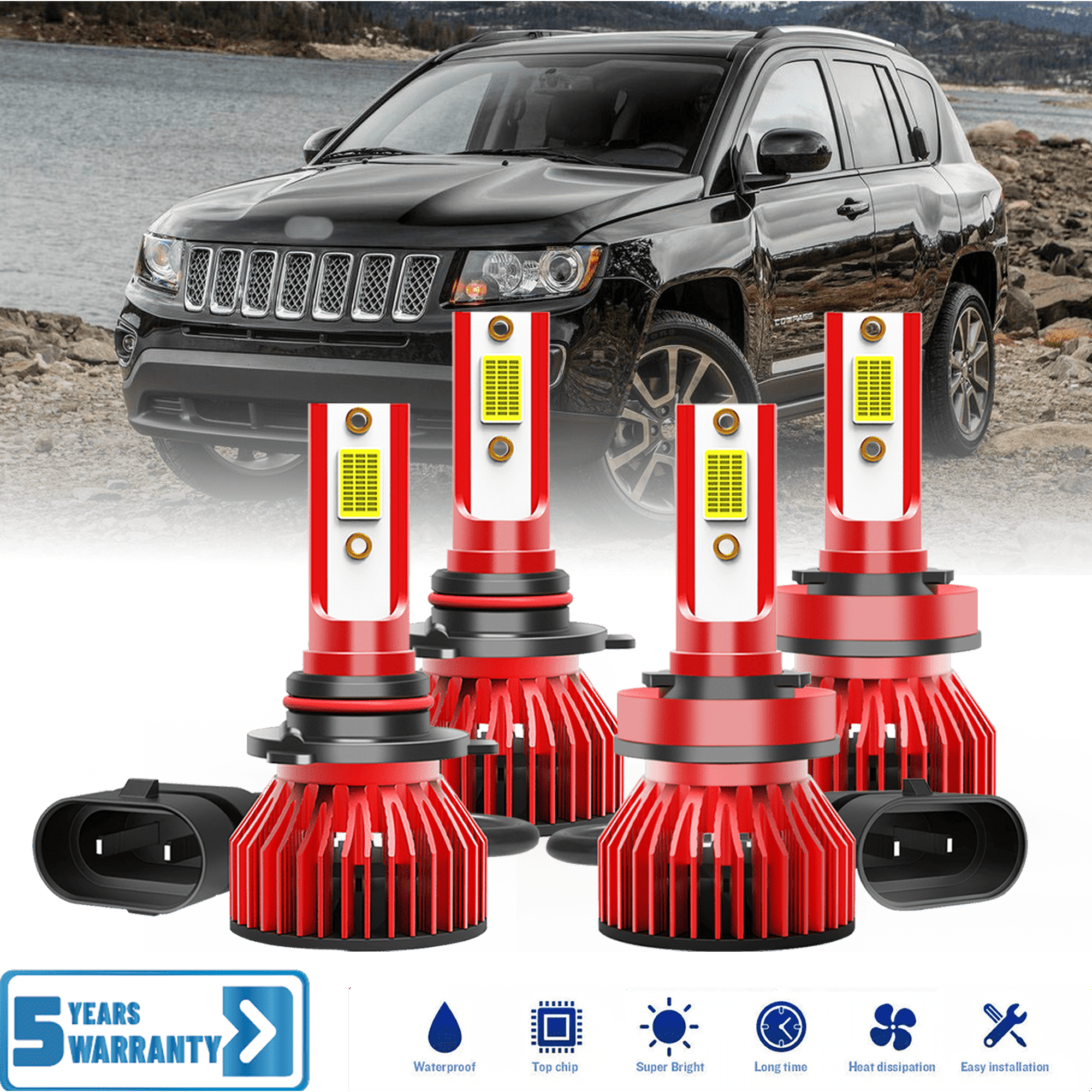 Click here for Aqj Fit For Jeep Compass 2011-2022 - 9005 H11 Led... prices