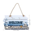 LOLIPPYY 1Pc Blue Pine Wood Hanging Welcome Sign Front Door Decor Porch ...