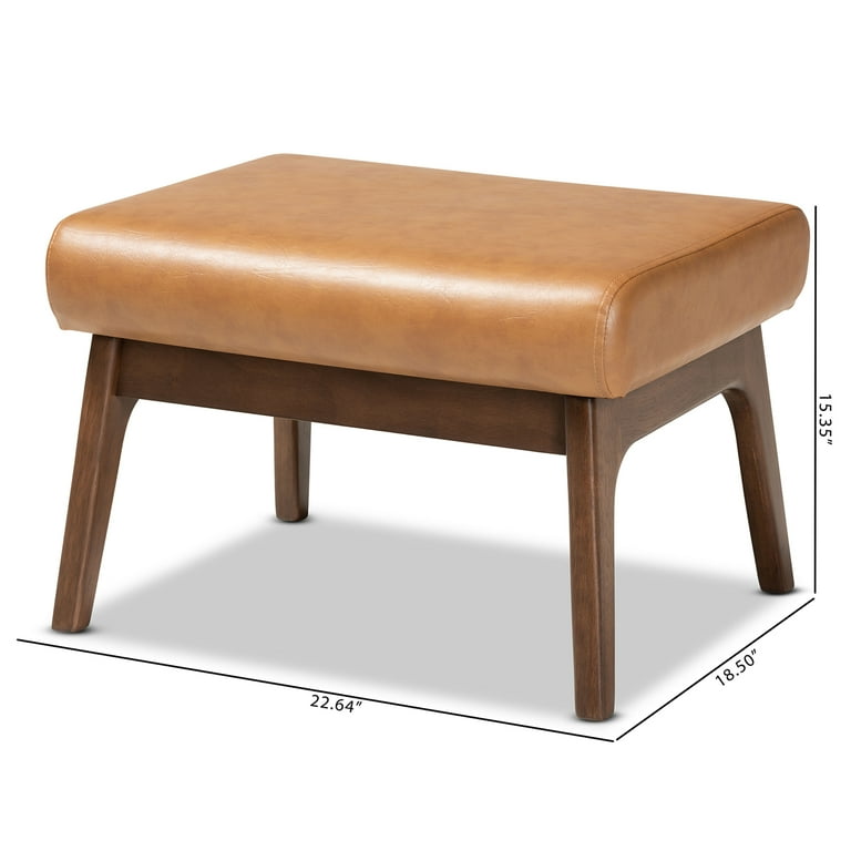 Tan faux leather ottoman store