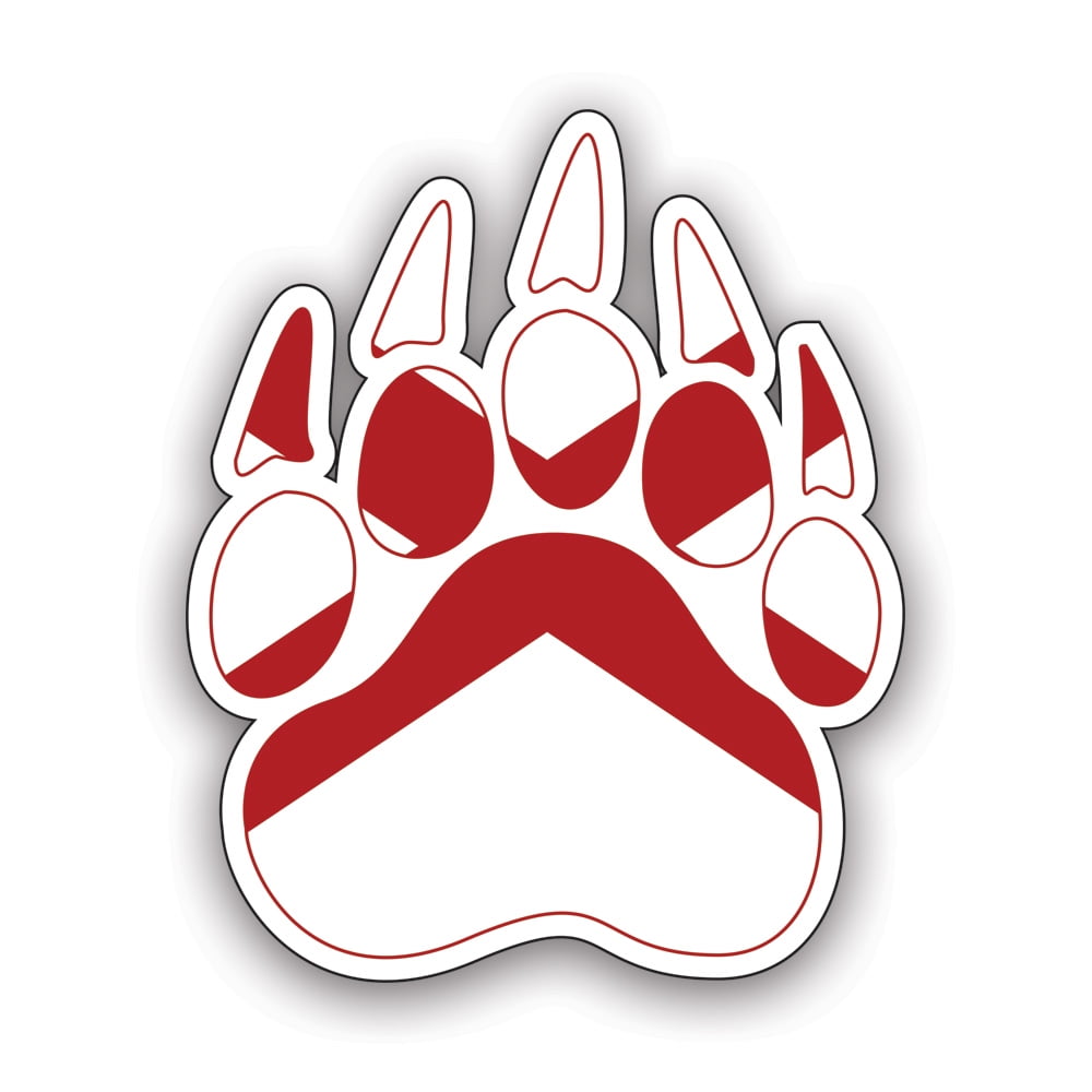 Alabama State Bear Print Shaped Sticker Decal - Self Adhesive Vinyl ...