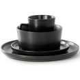 Elama Luxmatte Black 16 Piece Dinnerware Set - Walmart.com