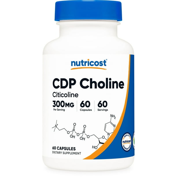 Nutricost CDP Choline, Citicoline, 300mg, 60 Vegetarian Capsules - Non ...
