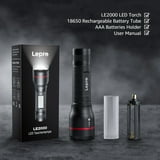 Lepro 2-Pack High Lumen LED Flashlights, Zoomable, Waterproof, 5 Modes ...