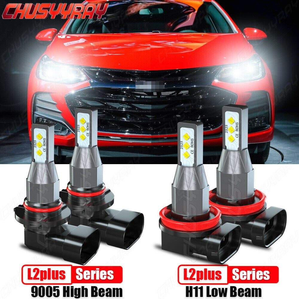 9005+H11 Combo LED Headlight Bulbs Conversion Kit High Low Beam 6000K ...